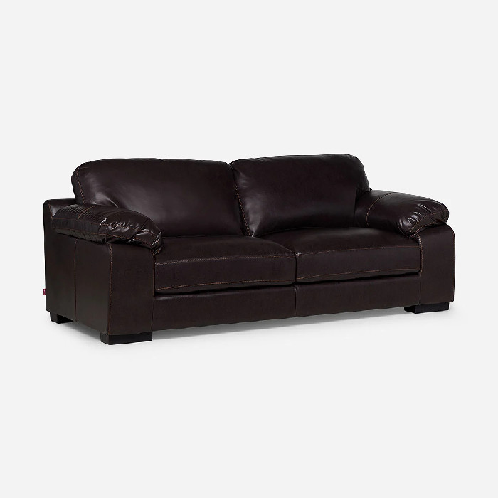 Sofa Rosen Bolonia 3 Cuerpos Cuero PU Chocolate :: DeNony.cl